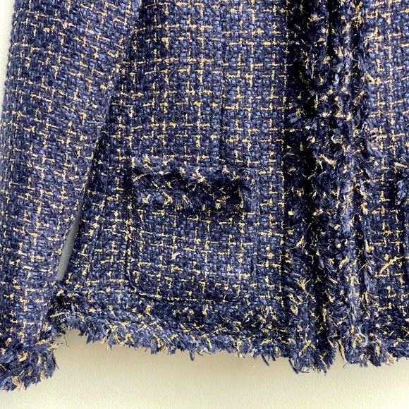 Zulily | Jackets & Coats | Nwot Navy Blue With Gold Long Sleeve Fringe ...